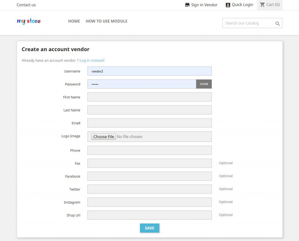 Ap Marketplace: Create Vendor Account PrestaShop Marketplace