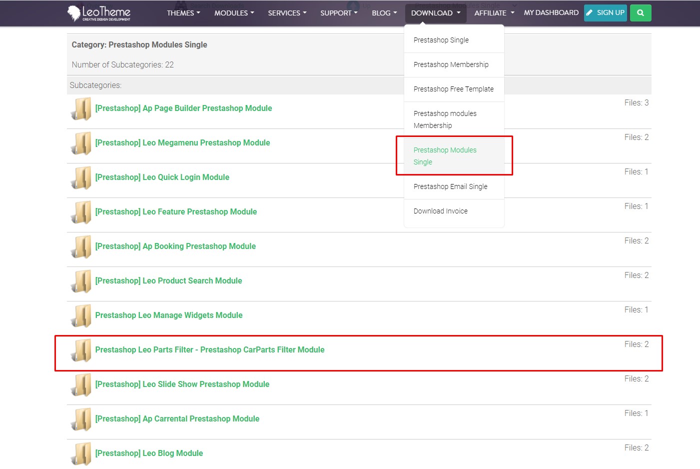 How to Install Leo Parts Filter Prestashop Module - Leotheme