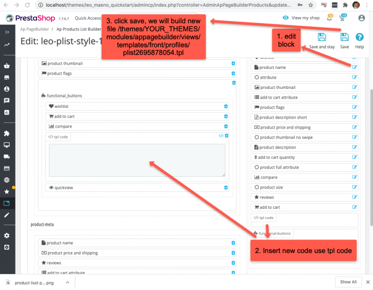 Edit tpl code in product list and product detail ap page builder ...