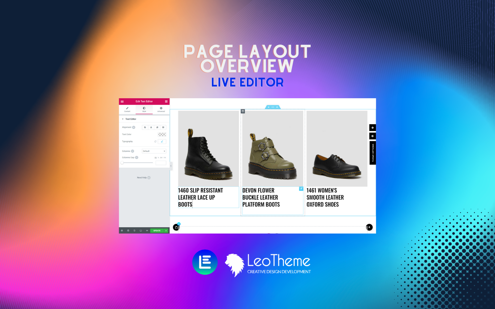 Leo Elements Creator || Live-editor Page Layout Overview